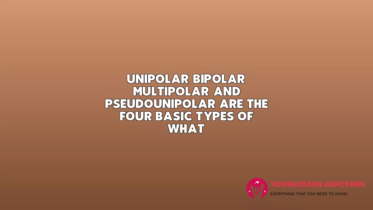 Unipolar, bipolar, multipolar, and pseudounipolar are the four basic ...
